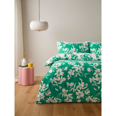 Green Floral Paint Stroke Polycotton Duvet Set by George at ASDA ...