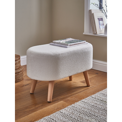 Cream Boucle Stool by George at ASDA | ufurnish.com