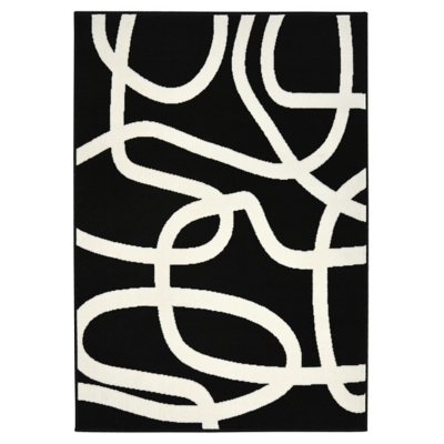 maker Squiggle Rug Black by George at ASDA | ufurnish.com