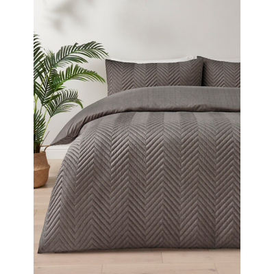 Grey Chevron Pinsonic Duvet Set by George at ASDA | ufurnish.com