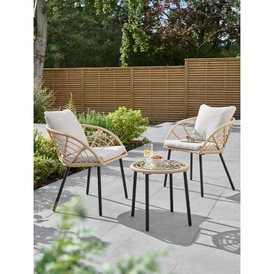 Mykonos Rattan 3 Piece Bistro Set by George at ASDA | ufurnish.com