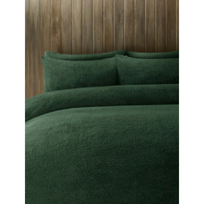 Forest Green Plain Teddy Finish Duvet Set by George at ASDA | ufurnish.com