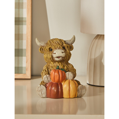 Natural Brown Autumn Pumpkin Highland Cow by George at ASDA | ufurnish.com