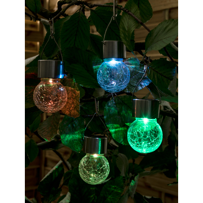 Outdoor Colour Changing LED Solar Light Set of 4 by George at ASDA ...