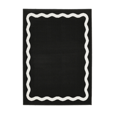 maker Maestro Black Scallop Outline Rug by George at ASDA | ufurnish.com