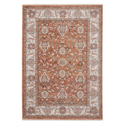 Think Rugs Vintage Traditional Terracotta Fringed Rug by George at ASDA ...