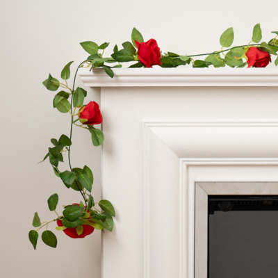 Scottish Everlastings 200cm Artificial Red Rose Garland by George at ...