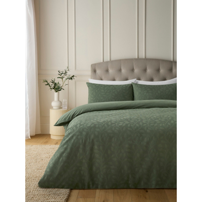 Dark Green Trailing Leaf Textured Waffle Duvet Set by George at ASDA ...