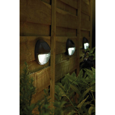 White Solar-powered Fence Light - Set of 4 by George at ASDA | ufurnish.com