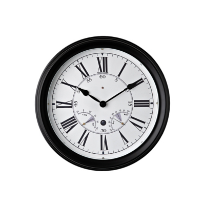 time Black Wall Clock With Sound Controlled LED Light Roman Dial by ...