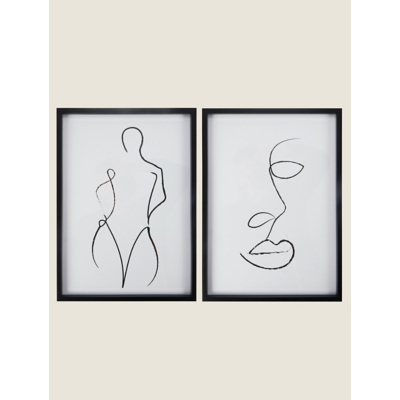Face & Body Framed Wall Art - Set of 2 by George at ASDA | ufurnish.com