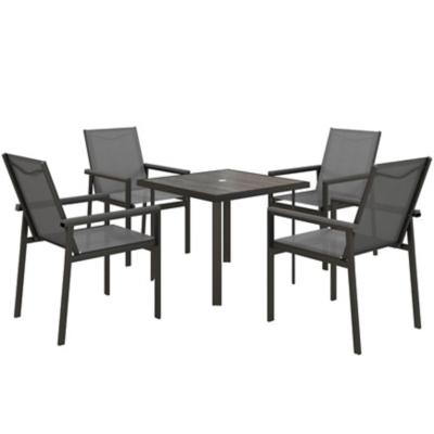 Outsunny Five Piece Dining Set with Glass Table Top by George at ASDA ...