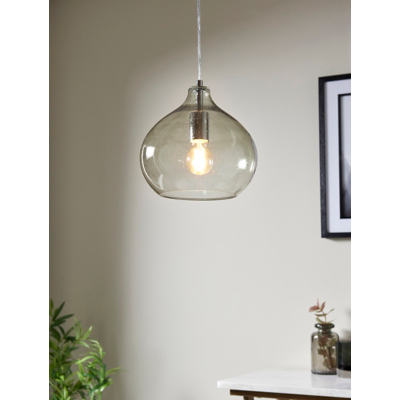 SoCo Lighting Gigi Sage Glass Pendant Ceiling Fitting by George at ASDA ...