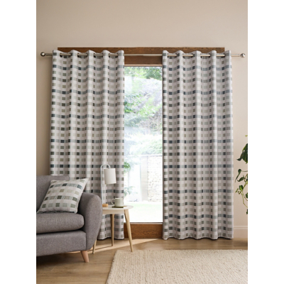 Catherine Lansfield Green Wilson Check Eyelet Curtains by George at ...