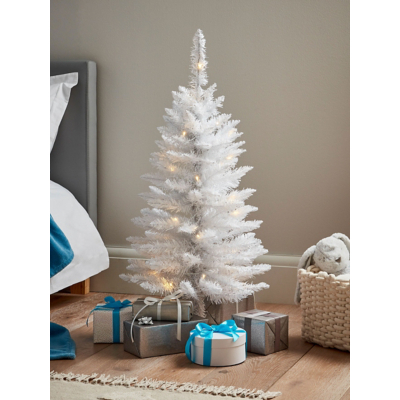White 3ft Pre-Lit Christmas Tree by George at ASDA | ufurnish.com