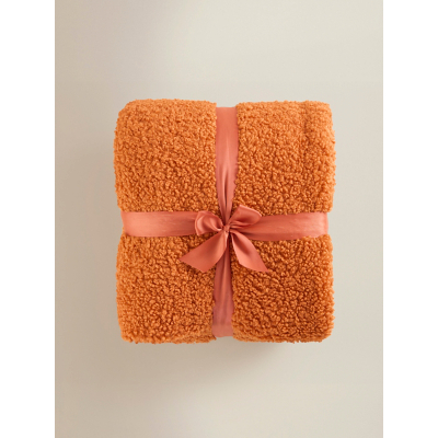 Orange Soft-Touch Boucle Extra Large Throw - 200cm x 220cm by George at ...