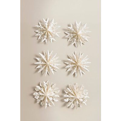 White Paper Snowflakes Baubles - Set of 6 by George at ASDA | ufurnish.com
