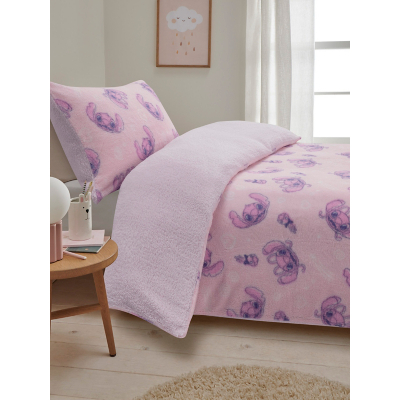Disney Stitch Pink Cosy Teddy Angel Duvet Set by George at ASDA ...