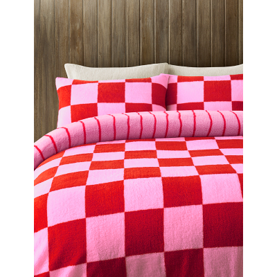 Checkerboard Print Teddy Reversible Single Duvet Set by George at ASDA ...