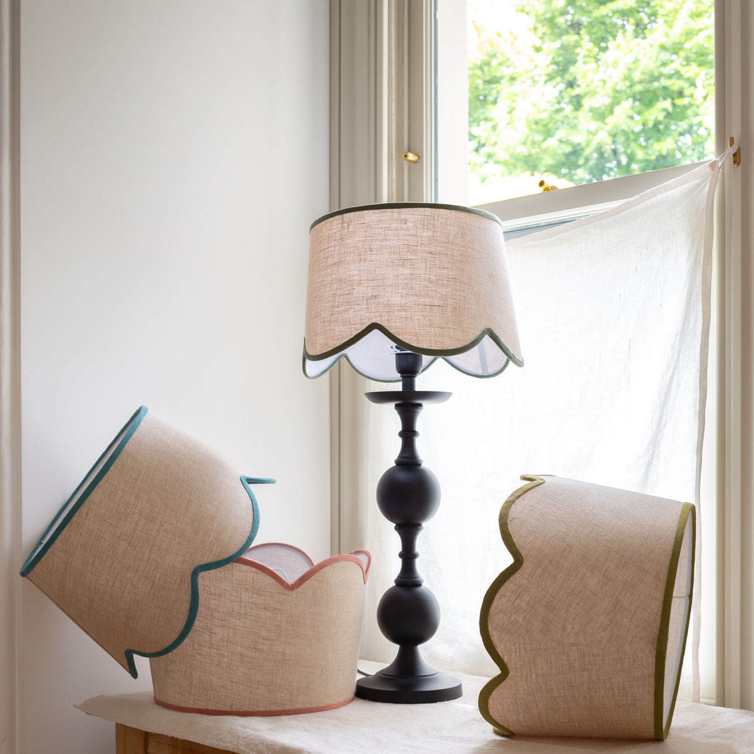"12"" Woodland Green Scallop Lamp Shade" by Graham & Green | uFurnish.com