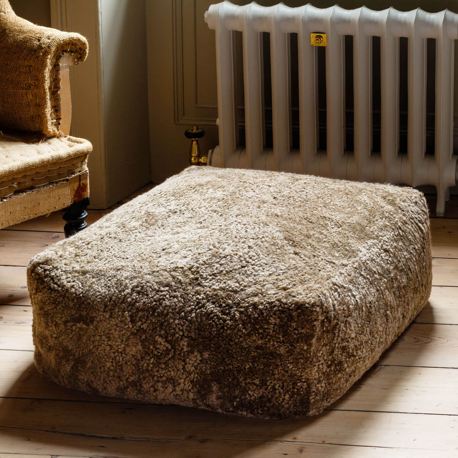 Graham and Green Curly Sheepskin Brown Pouffe by Graham & Green ...