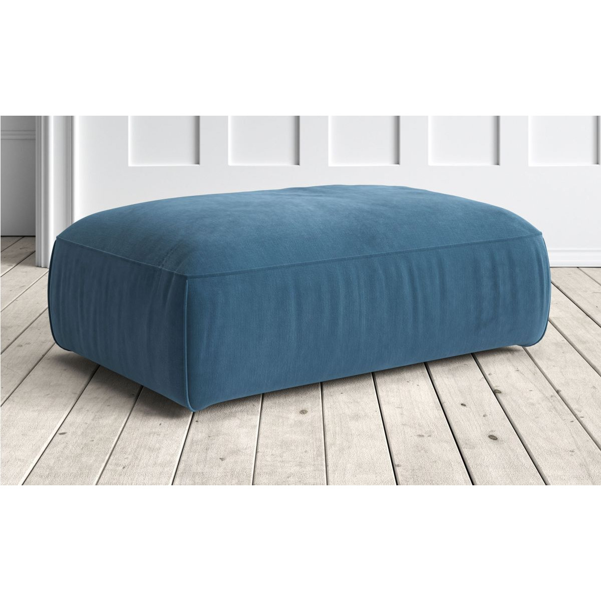 Dax Small Footstool in Navy Blue Classic Velvet by Graham & Green ...