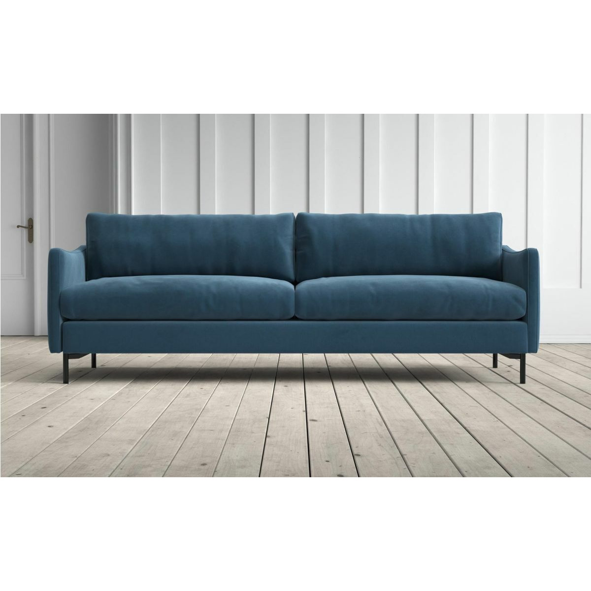 Graham and Green Henrik 4 Seater Sofa in Navy Blue Classic Velvet by ...