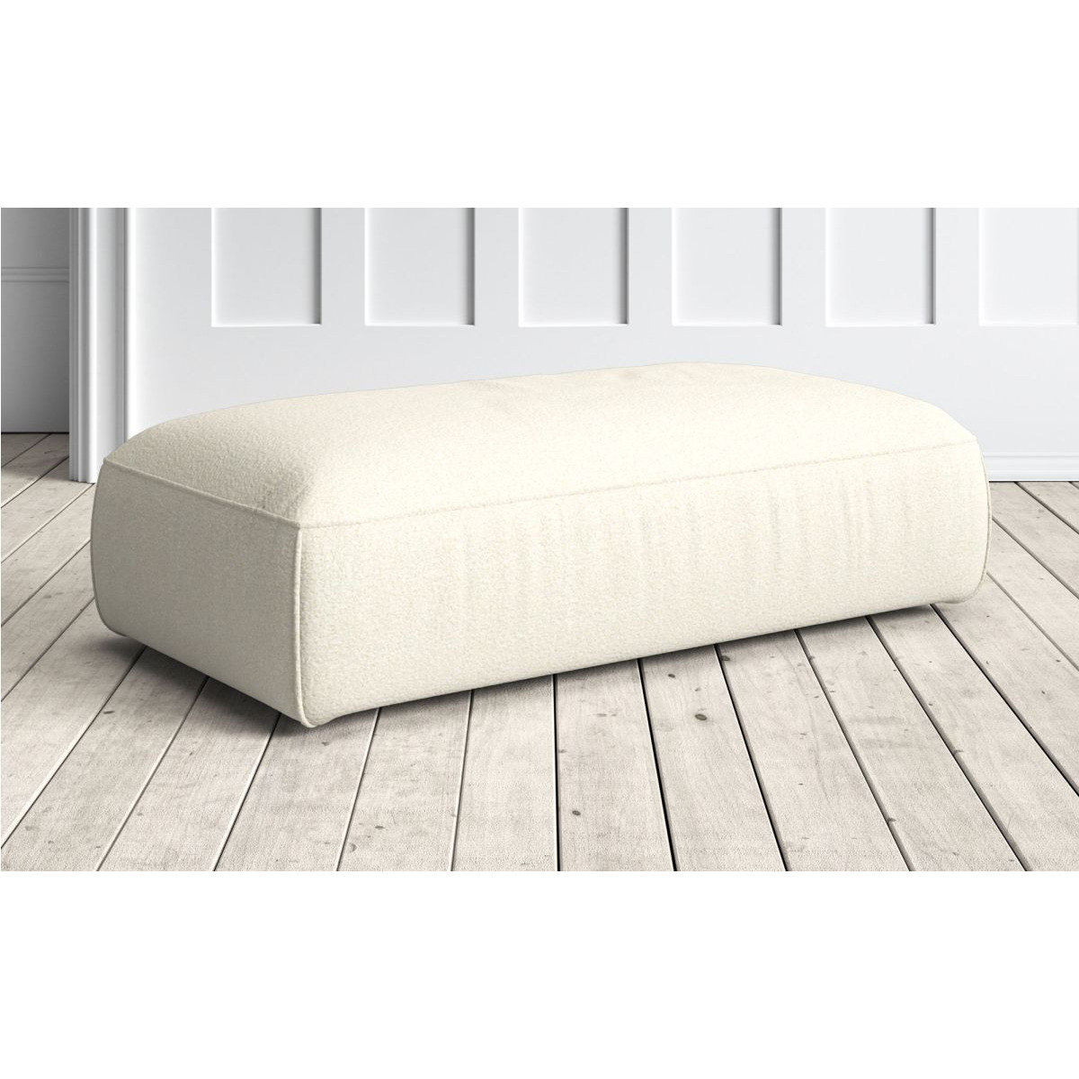 Graham and Green Dax Large Footstool in Cream Bouclé by Graham & Green ...