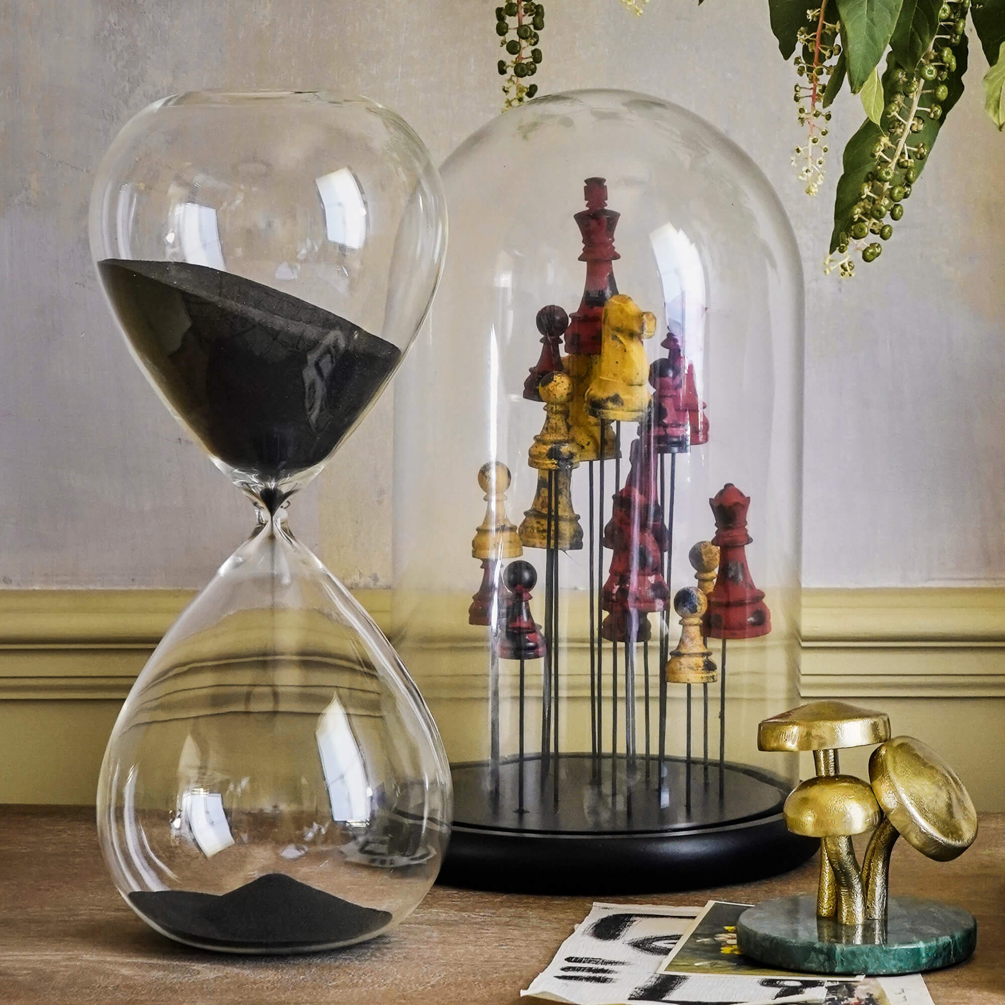 Graham and Green Chess Pieces in Cloche by Graham & Green | ufurnish.com