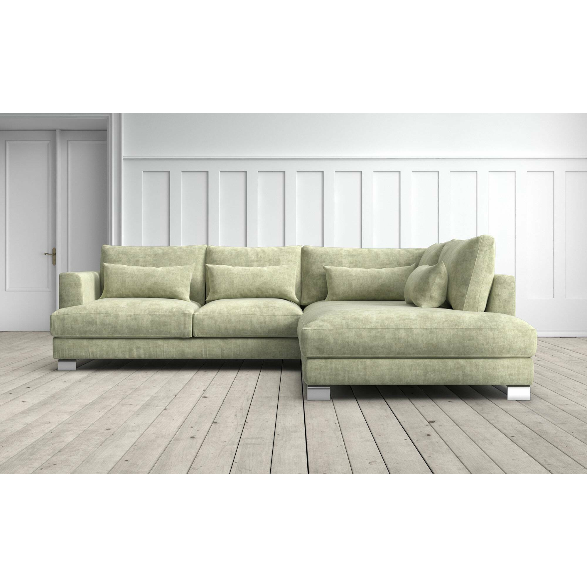 Graham and Green Dakota 2 Seater Right Chaise Sofa in Fennel Luxe ...