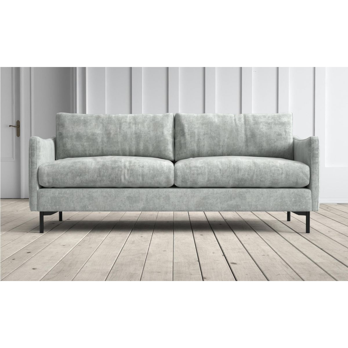 Graham and Green Henrik 2.5 Seater Sofa in Silver Birch Luxe Chenille ...
