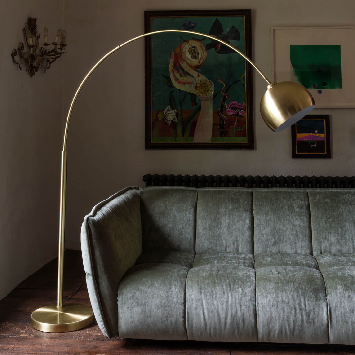 Graham and Green Brass Arched Floor Lamp by Graham & Green | ufurnish.com