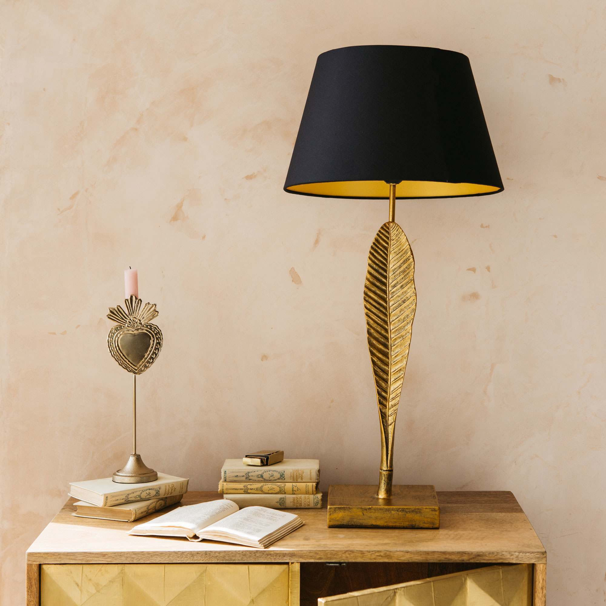 Graham and Green Golden Leaf Lamp with Shade by Graham & Green ...
