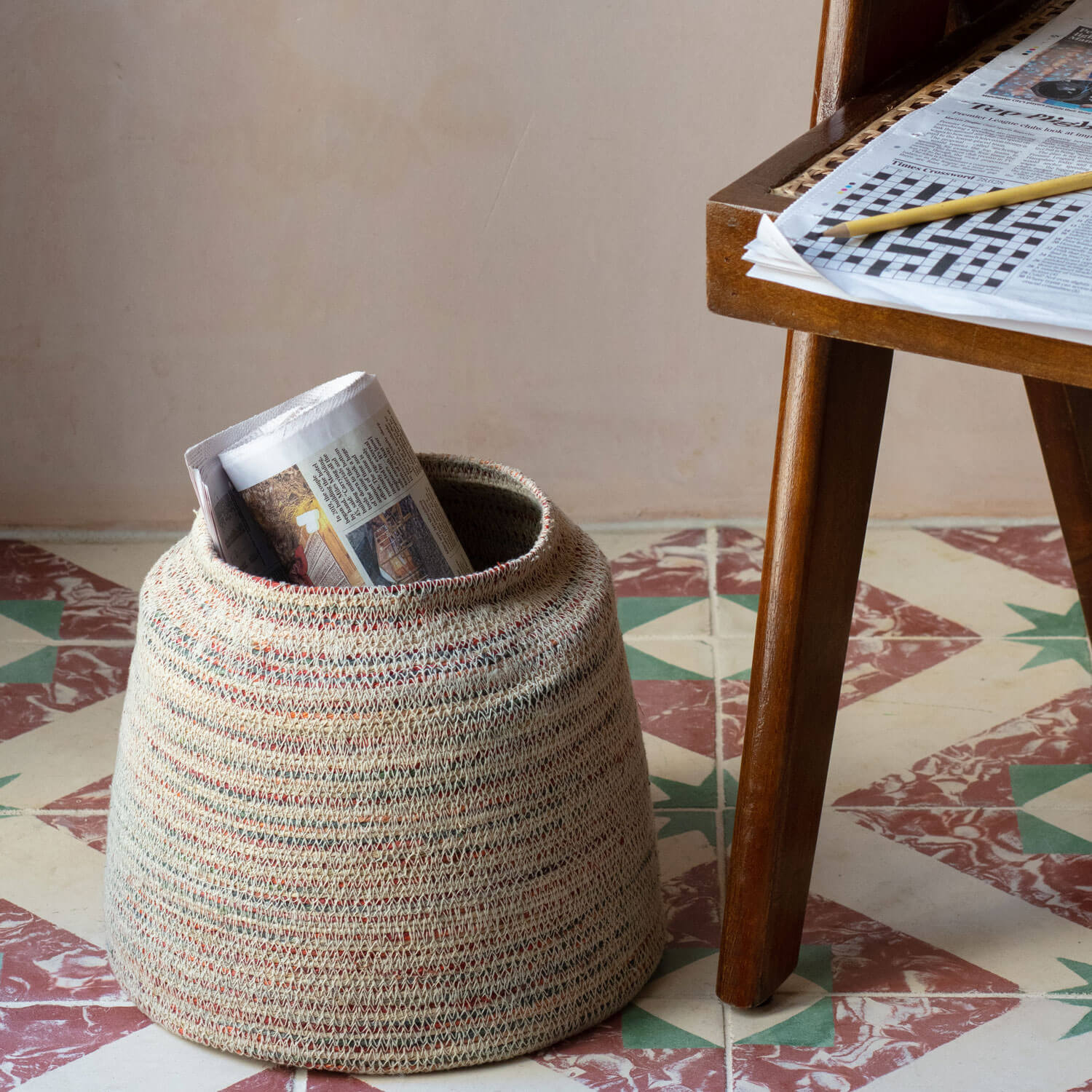 Graham and Green Multicolour Threaded Basket by Graham & Green ...