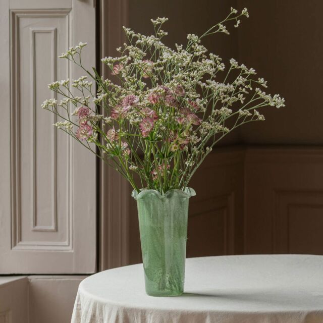Graham and Green Green Glass Ruffle Vase by Graham & Green | ufurnish.com