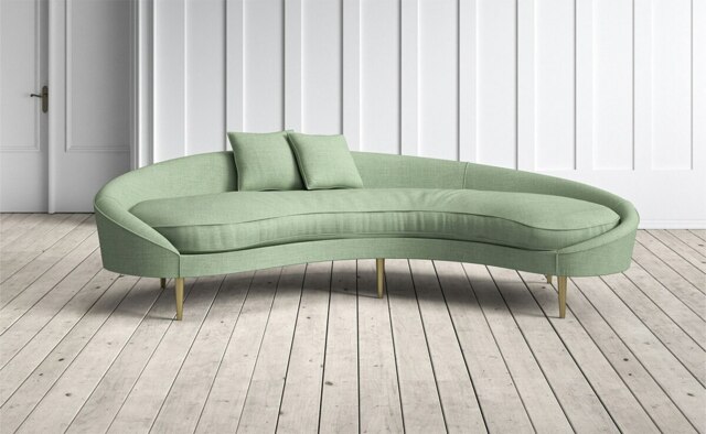 Graham and Green Tiffany 3 Seater Left Hand Facing Sofa in Dill Linara ...
