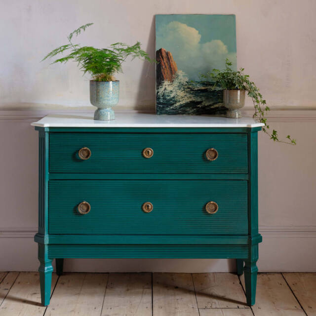 Graham and Green Lottie Green and Marble Chest of Drawers by Graham ...