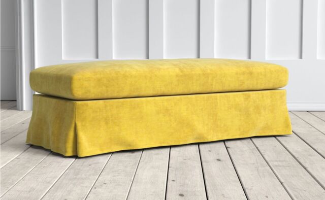 Graham and Green Jasmine Large Ottoman in Mustard Vintage Velvet by ...