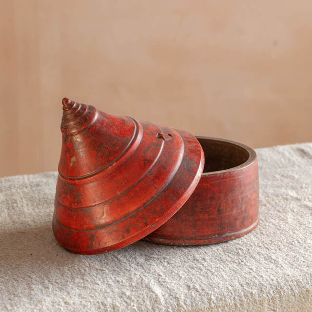 Graham and Green Vintage Red Conical Wooden Box by Graham & Green ...