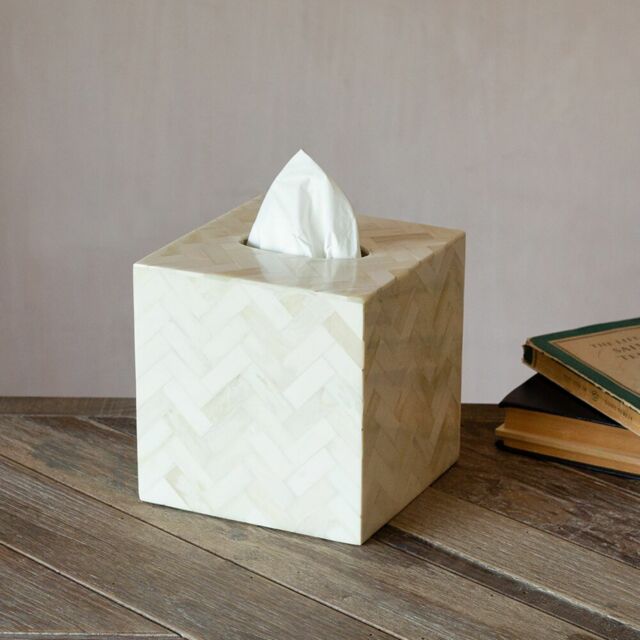 Graham and Green Bone Inlay Tissue Box by Graham & Green | ufurnish.com
