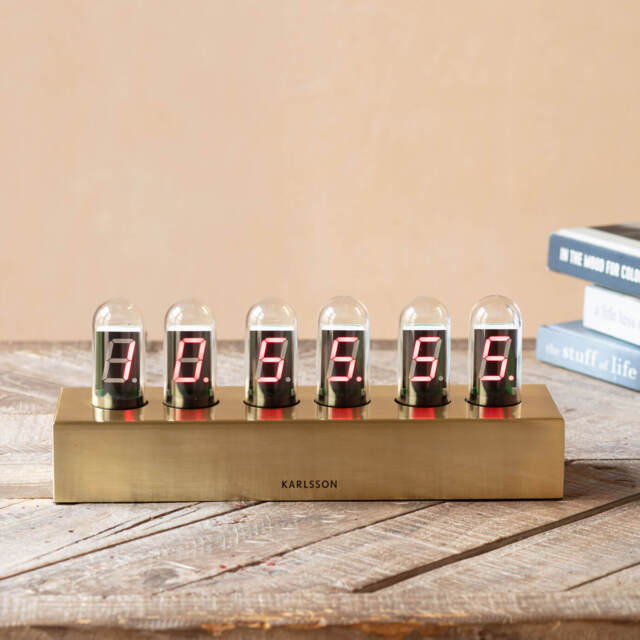 Graham and Green Gold Tubes Table Clock by Graham & Green | ufurnish.com