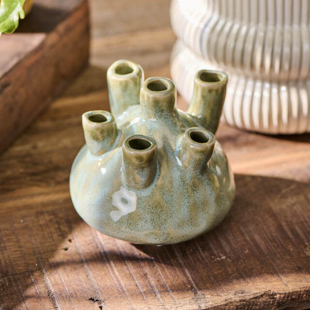 Graham and Green Green Glazed Ceramic Multi Stem Vase by Graham & Green ...