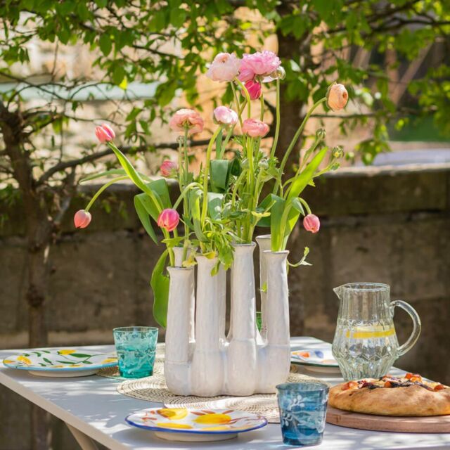 Graham and Green Large White Ceramic Multi-Stem Vase by Graham & Green ...