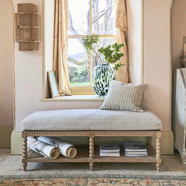 Graham and Green Bobbin Natural Linen and Ash Bench by Graham & Green ...