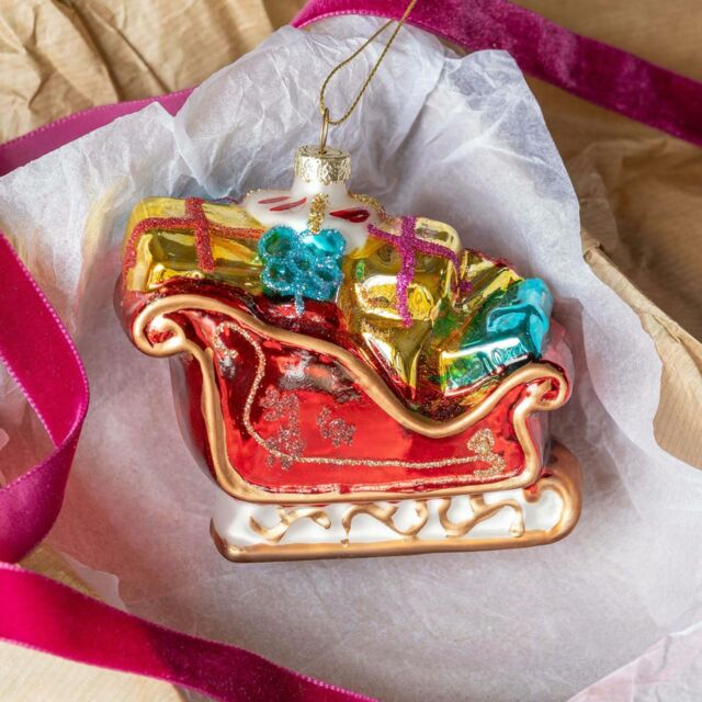 Graham and Green Sleigh Christmas Tree Decoration by Graham & Green ...
