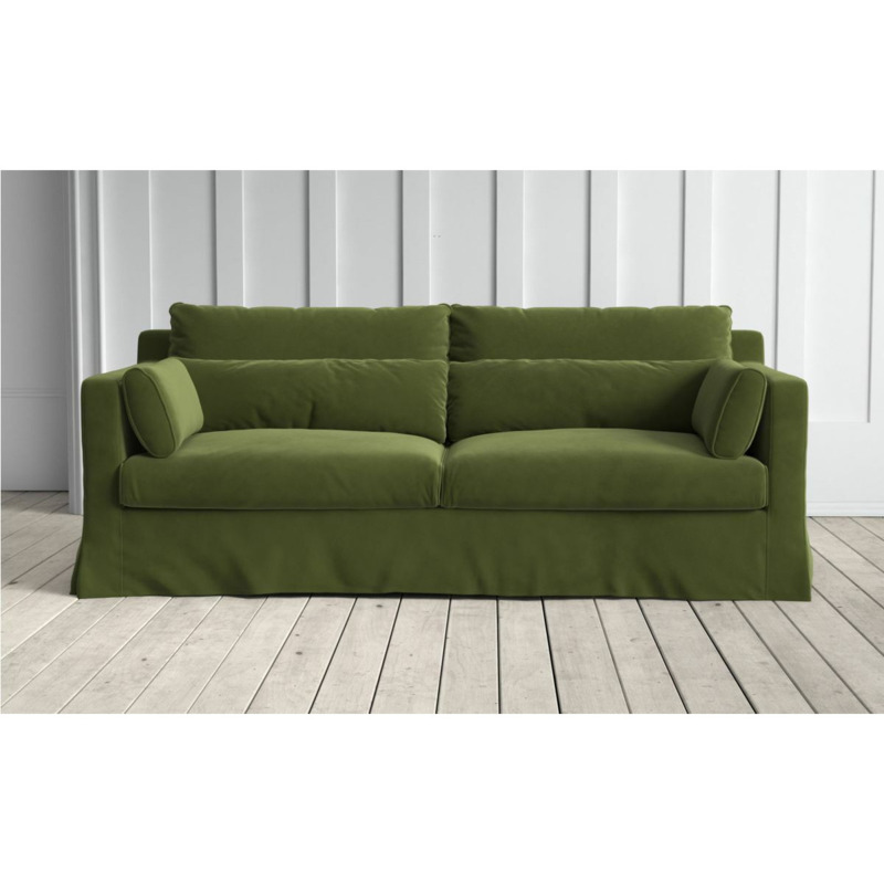 Graham and Green Jasmine 3 Seater Sofa in Olive Green Lario Velvet by ...