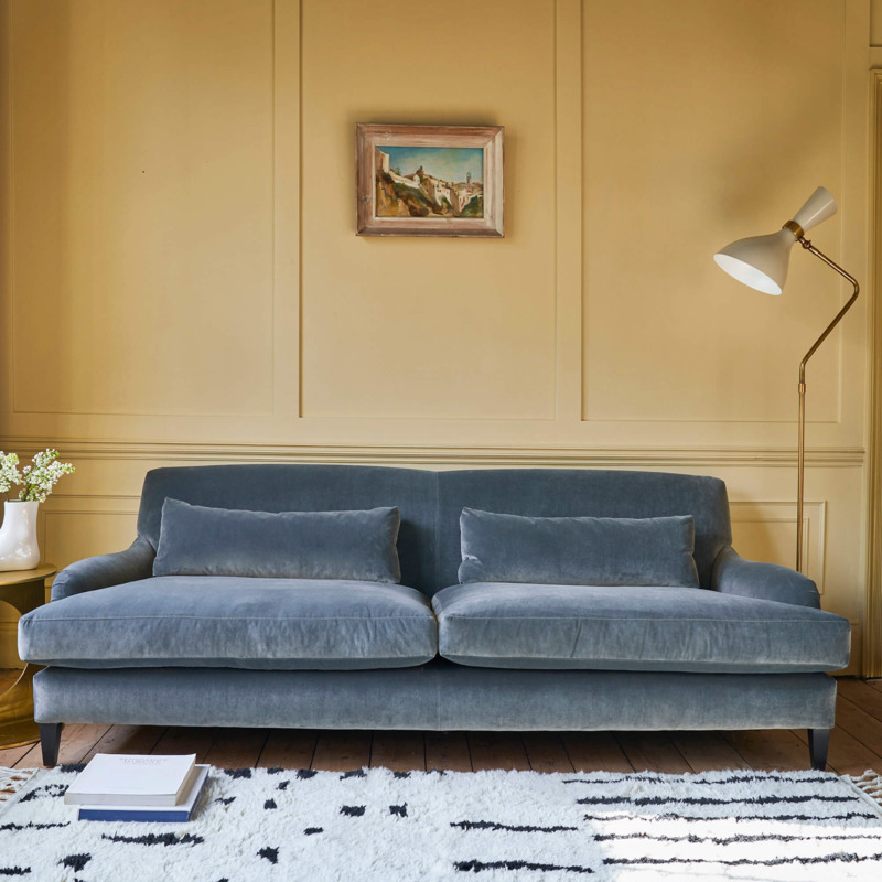 Graham and Green Campbell 3 Seater - Wattle Stain Guarded Velvet by ...