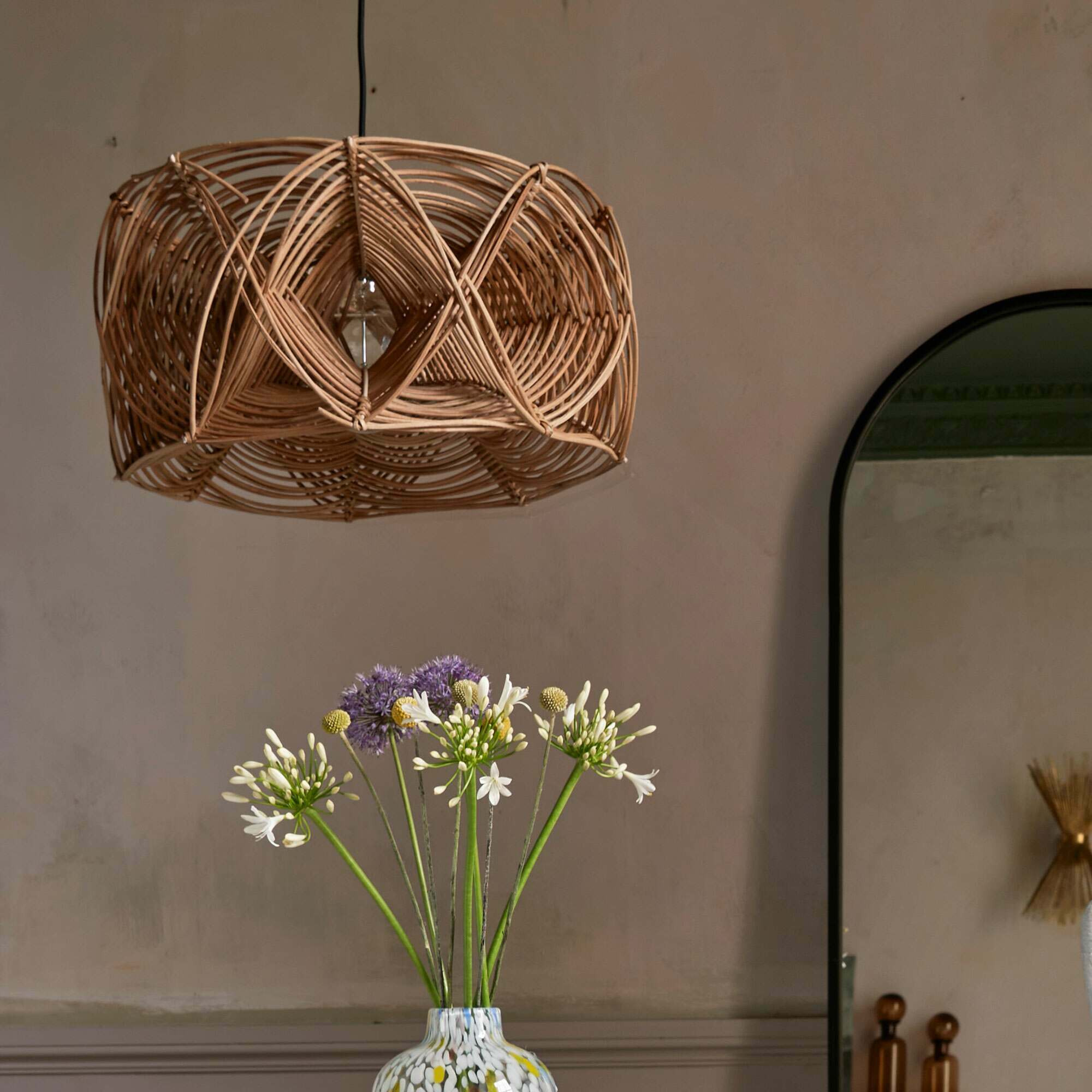 Graham and Green Rattan Cross Ceiling Light by Graham & Green ...