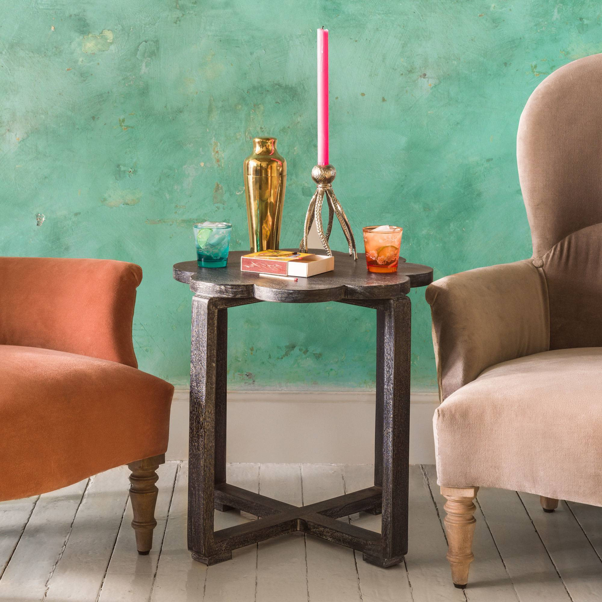 Graham and Green Black Scallop Side Table by Graham & Green | ufurnish.com