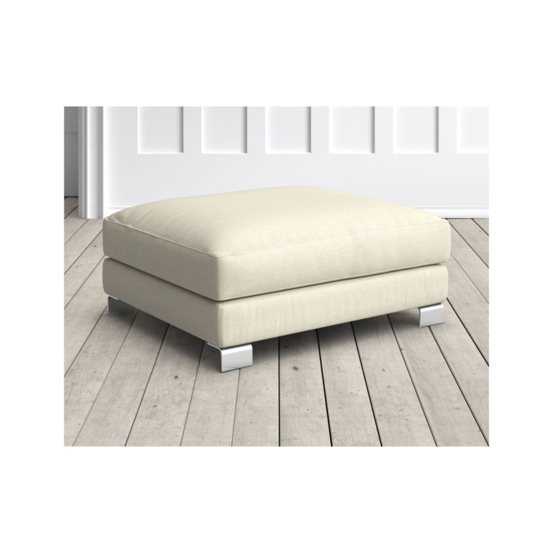 Dakota Large Footstool in Natural Belgian Linen by Graham & Green ...